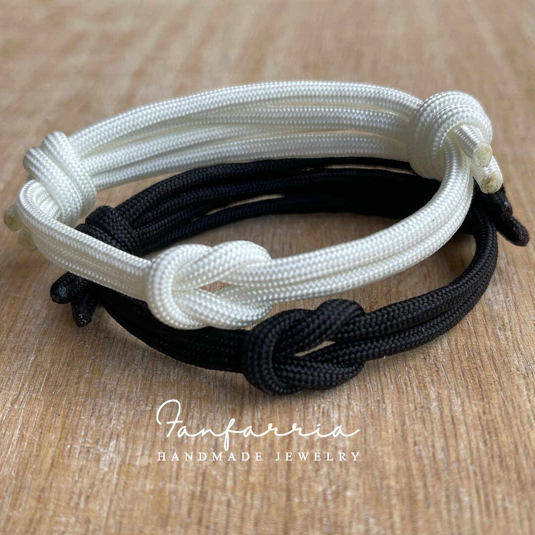 Siesta Key Set, Couples Celtic Knot Bracelets, Black and White ...