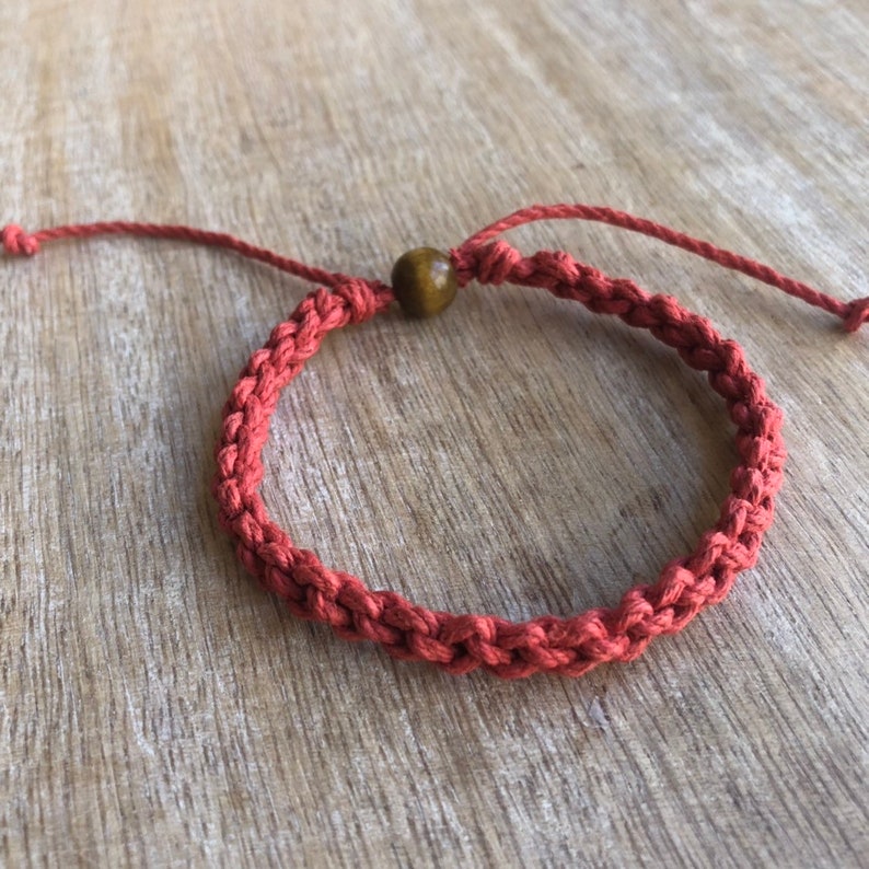Destin Red Macrame Bracelet Hemp Anklet Macrame Anklet - Etsy