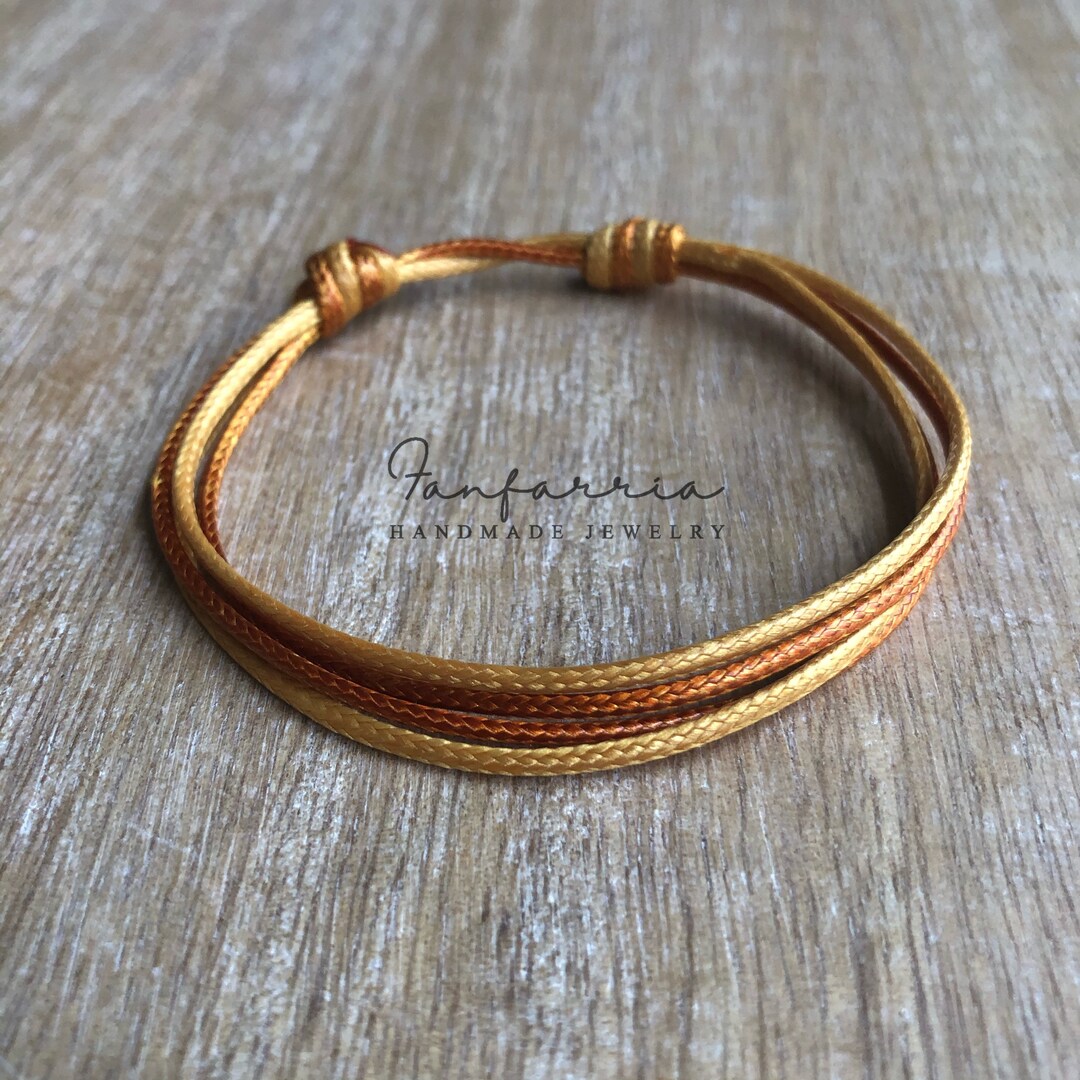 Pinellas, Mustard Yellow Gold String Anklet, Waterproof Beach Anklet ...