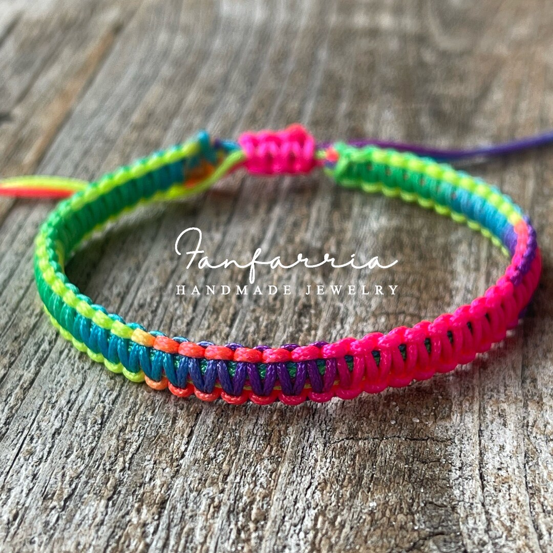 Macrame Bracelet Colorful - Etsy
