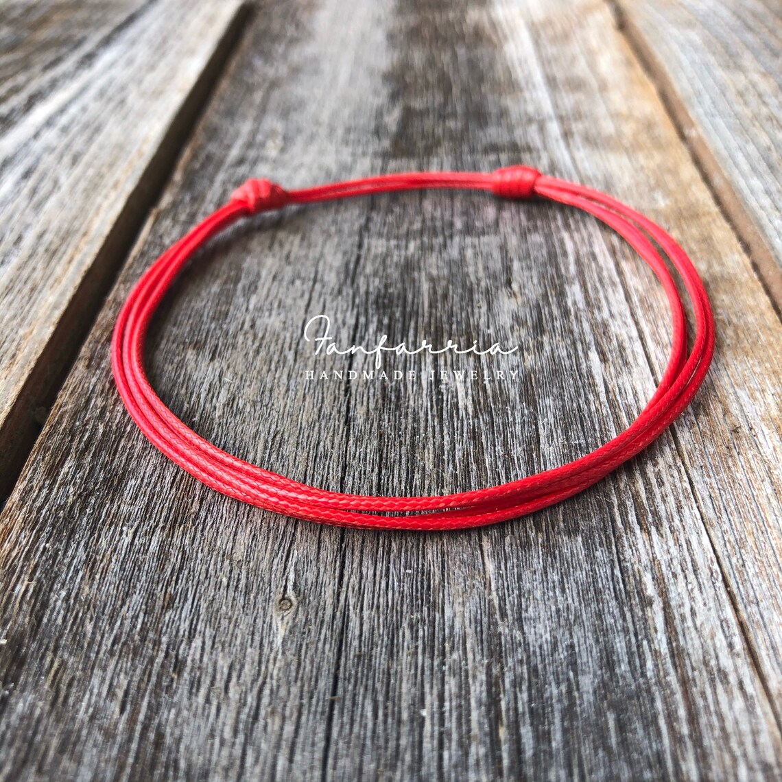 Pinellas Red String Anklet Waxed Cord Bracelet Beach - Etsy