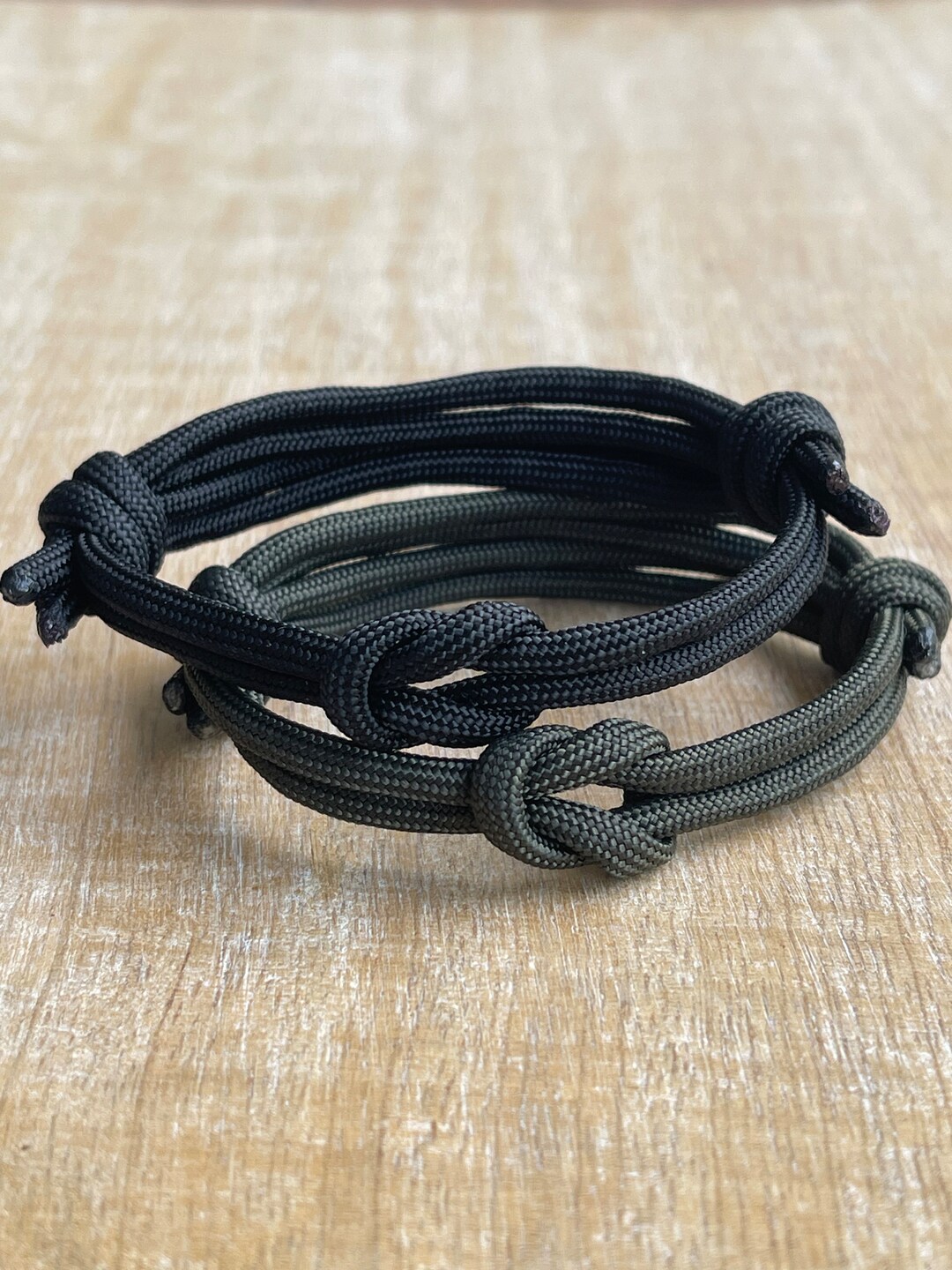 Siesta Key Set, Celtic Knot Couple Bracelet, Black and Olive - Etsy