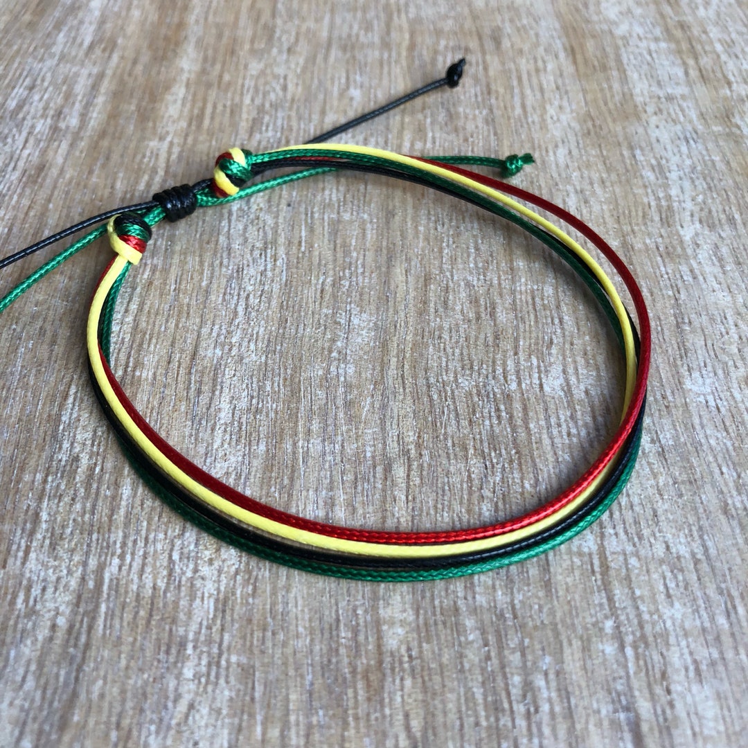 Surfside Rasta Anklet Unisex Multistrand Anklet Waxed - Etsy