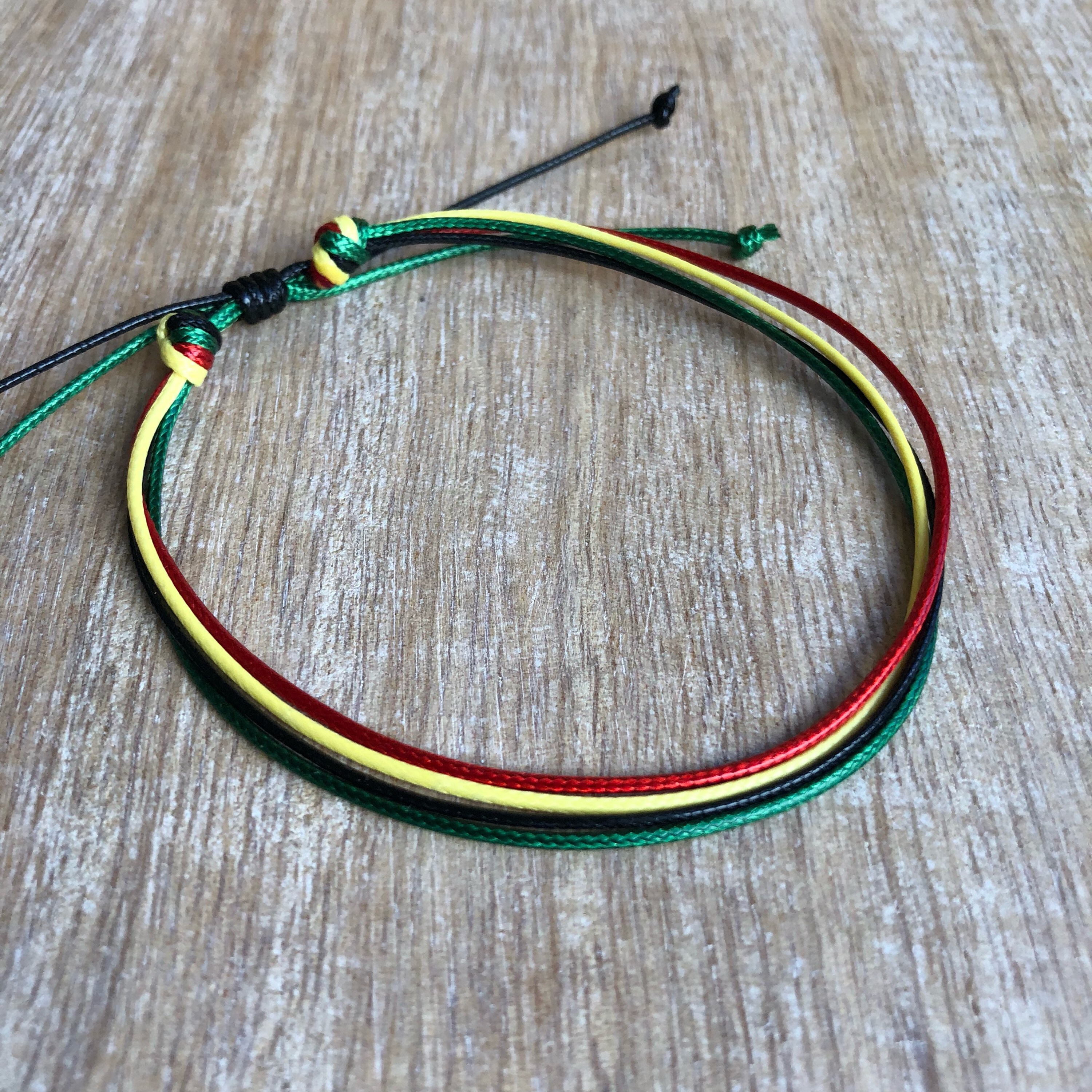 Surfside Rasta Anklet Unisex Multistrand Anklet Waxed | Etsy