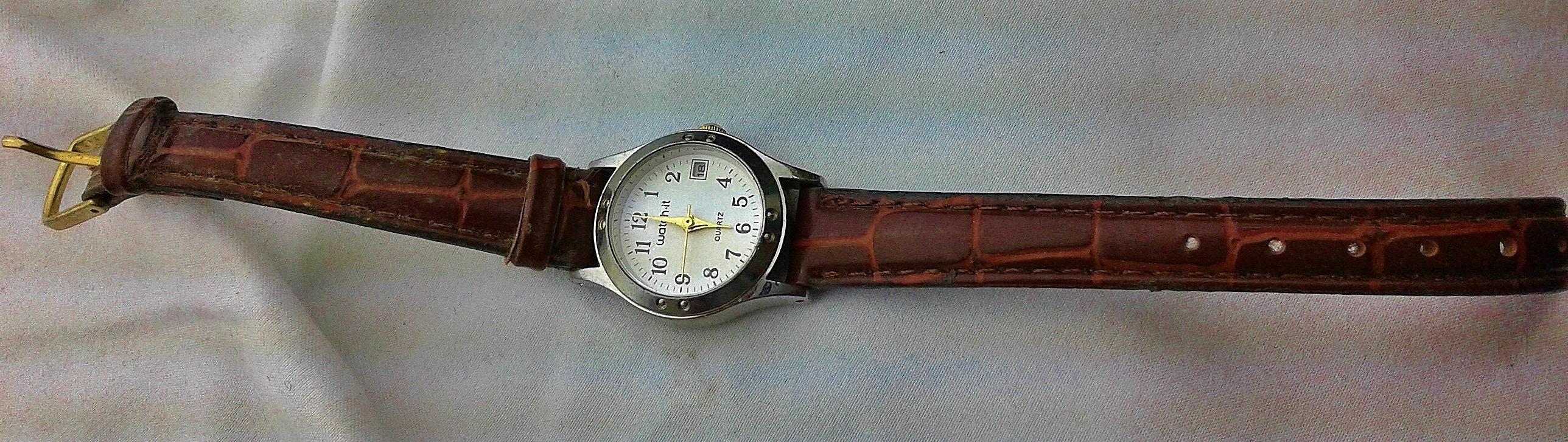 Vintage M Z Berger Watch-it Watch Petite Gator Style Leather Silver ...