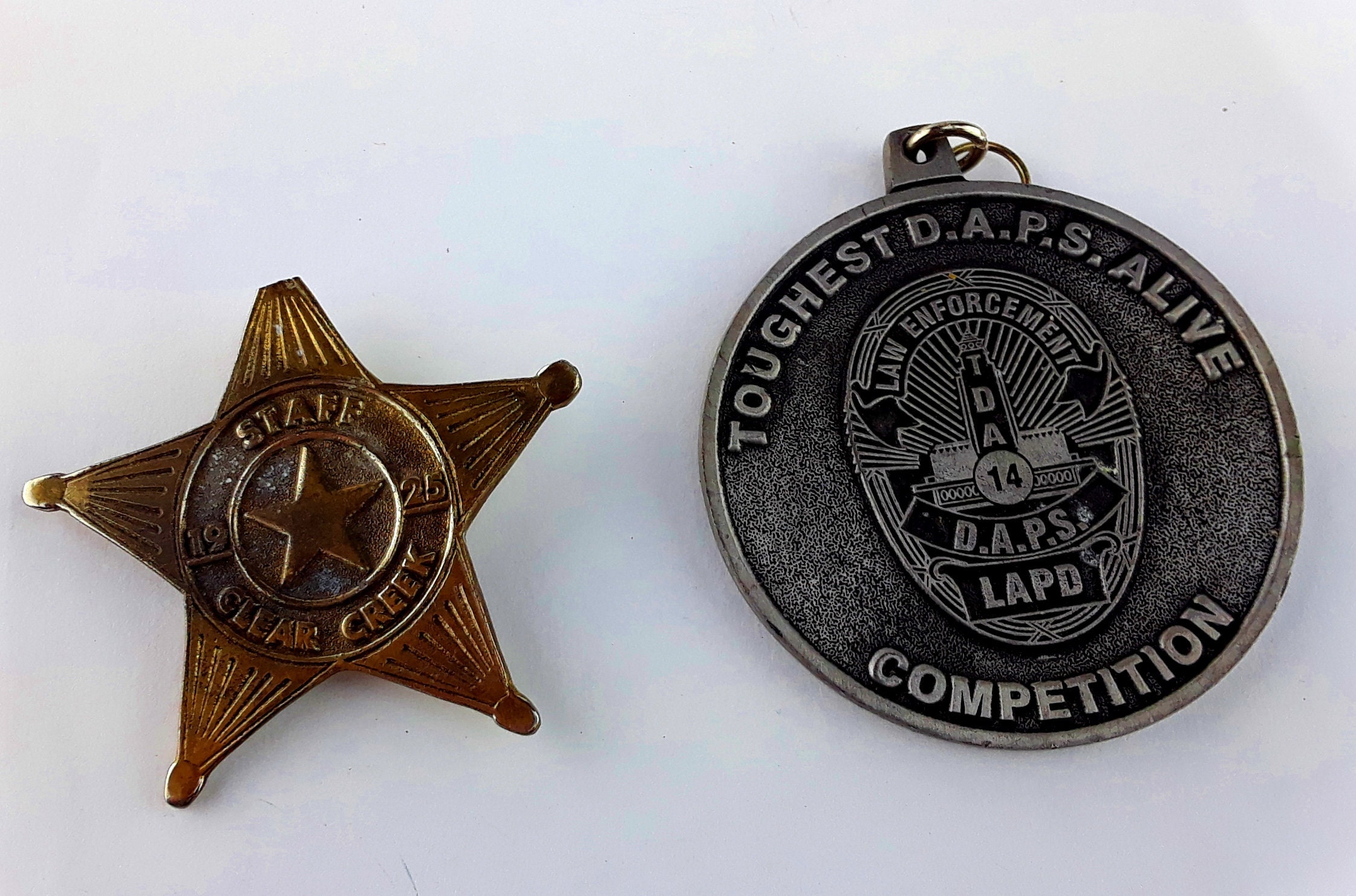 Lot of L.A.P.D. Medal Toughest D.A.P.S. Alive Competition & 1920's ...