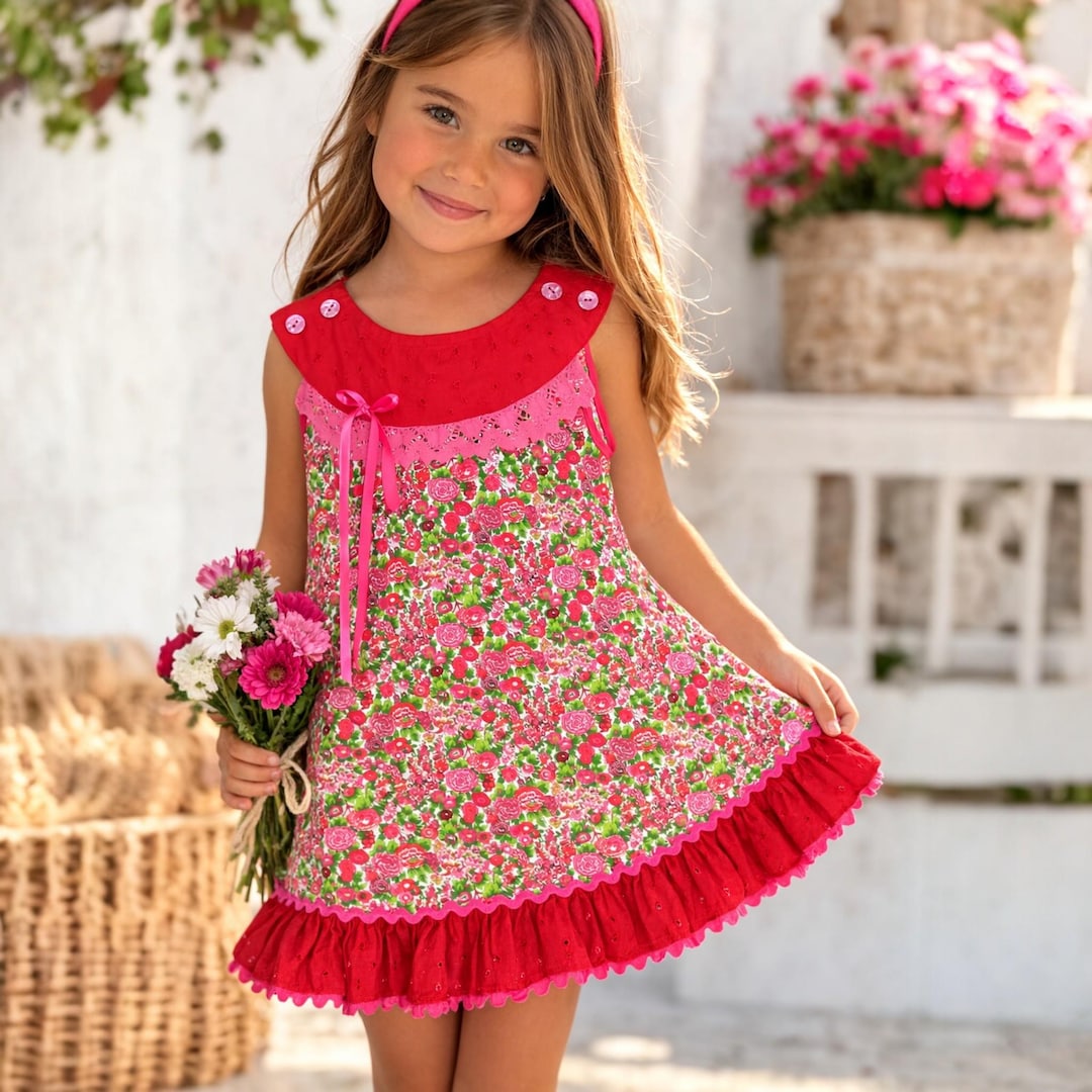 Girls Summer Dress | Handmade Floral Dress for Girl | Boho Kids Dress ...