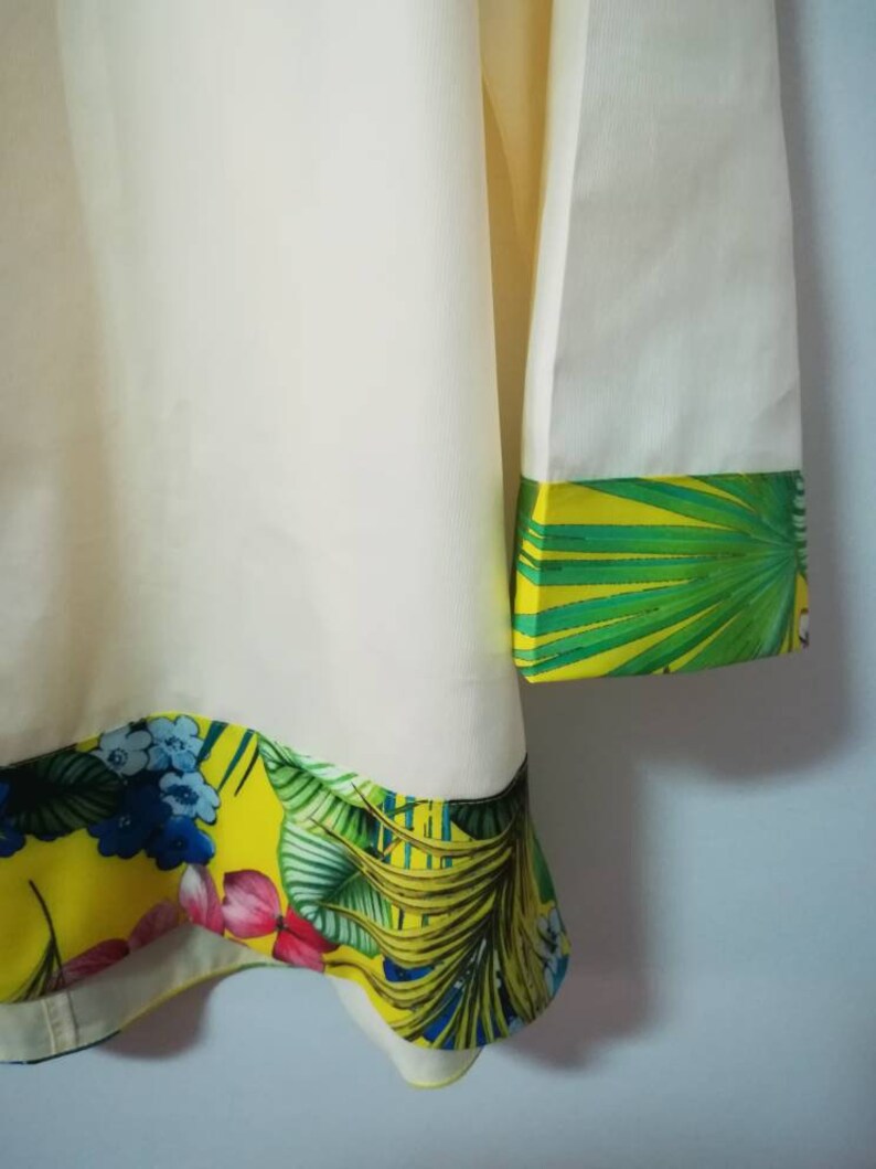 Plus Size Tunic, Beige Floral Pattern Tunic, XL Tunic, Lady's Blouse ...