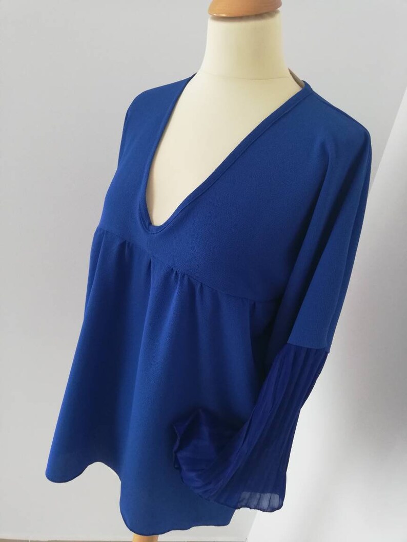 Royal Blue Tunic Womens Clothing Plus Size Blouses | Etsy
