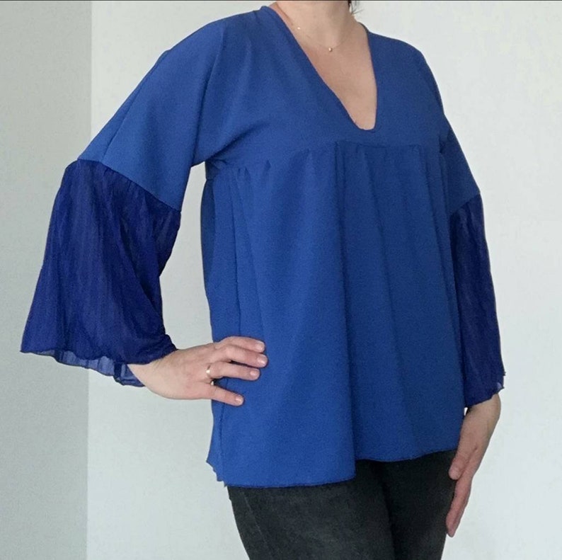 Royal Blue Tunic Womens Clothing Plus Size Blouses - Etsy