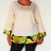 Plus Size Tunic, Beige Floral Pattern Tunic, XL Tunic, Lady's Blouse ...