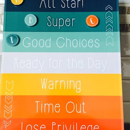 Printable BEHAVIOR CHART for Kids Color Coded Emojis 8x10 - Etsy