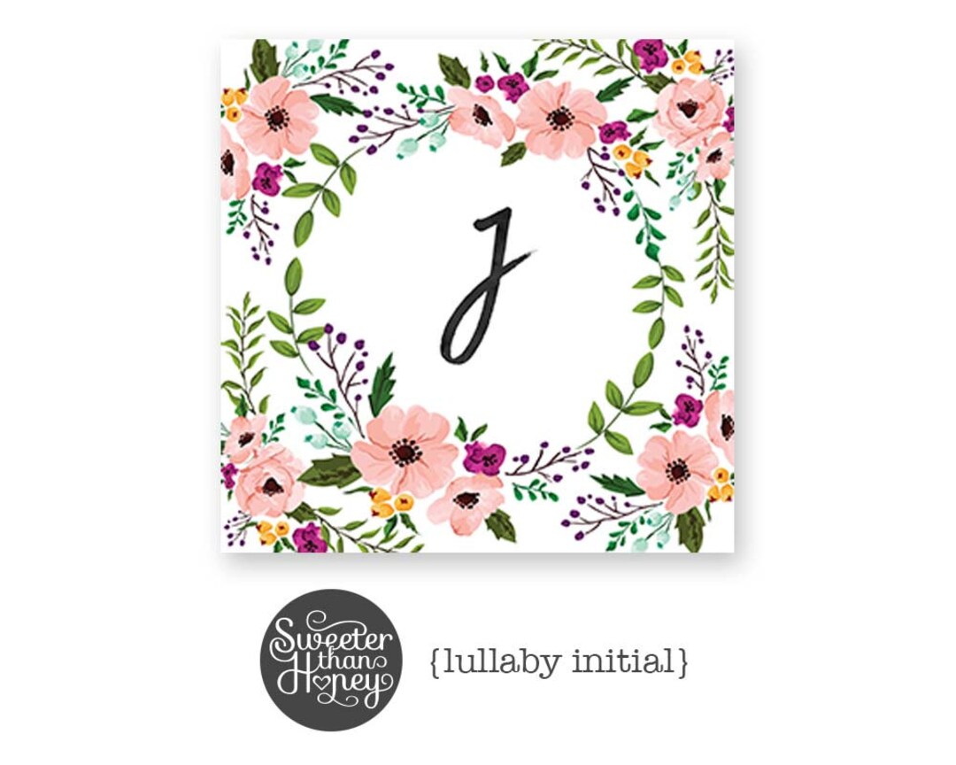 Floral Monogram Printable » Initial or Name Print » Monogram Art ...