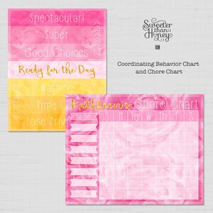 Printable Behavior Chart, Princess Watercolor DIY Kids Magnet Clip ...