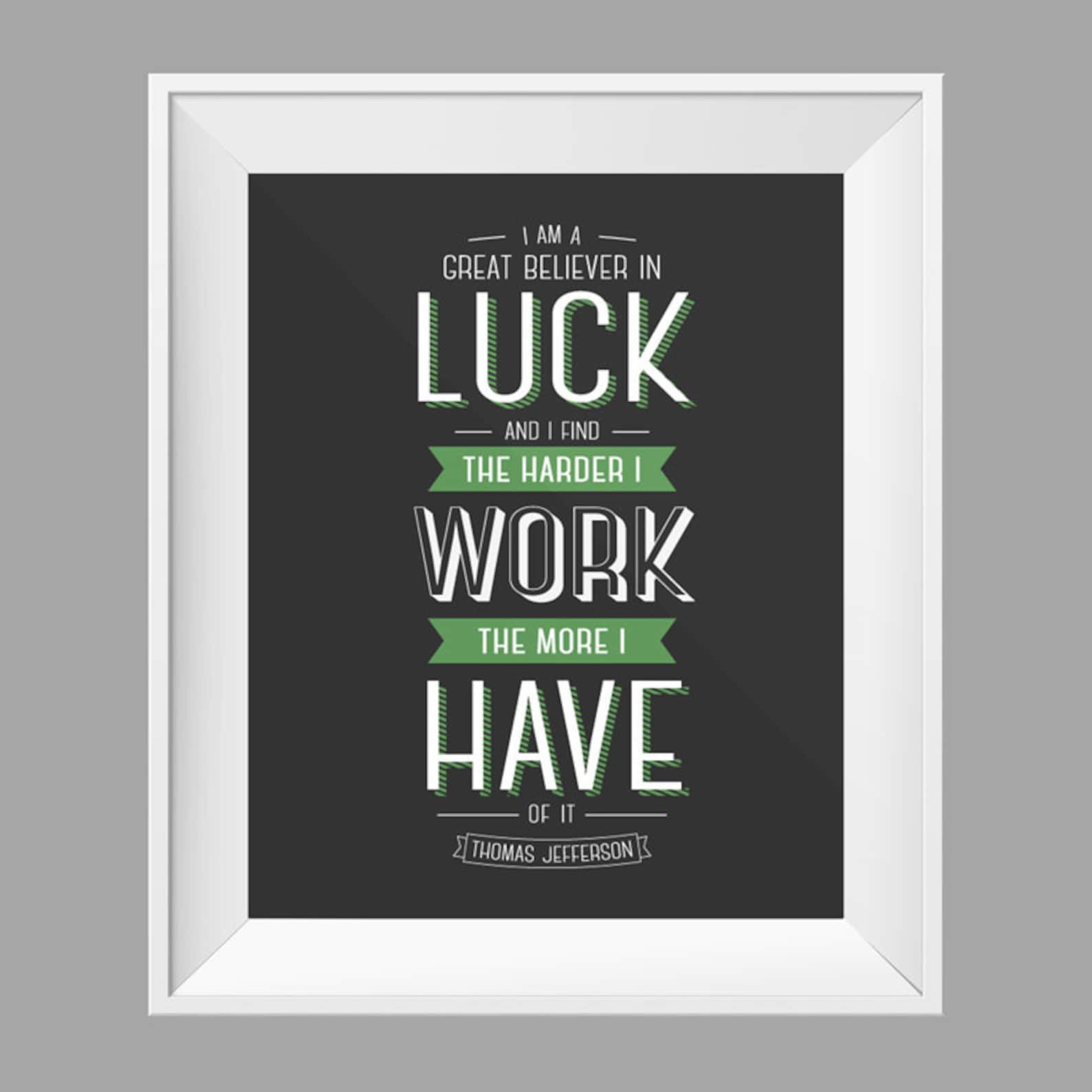 Graduation Gift, Hard Work Luck Printable, Home Office Wall Art ...