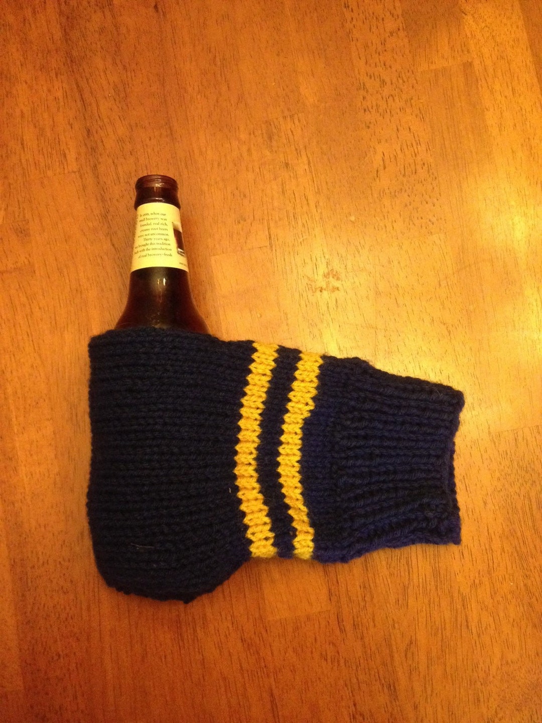 Beer Mitten - Navy and Gold - Etsy