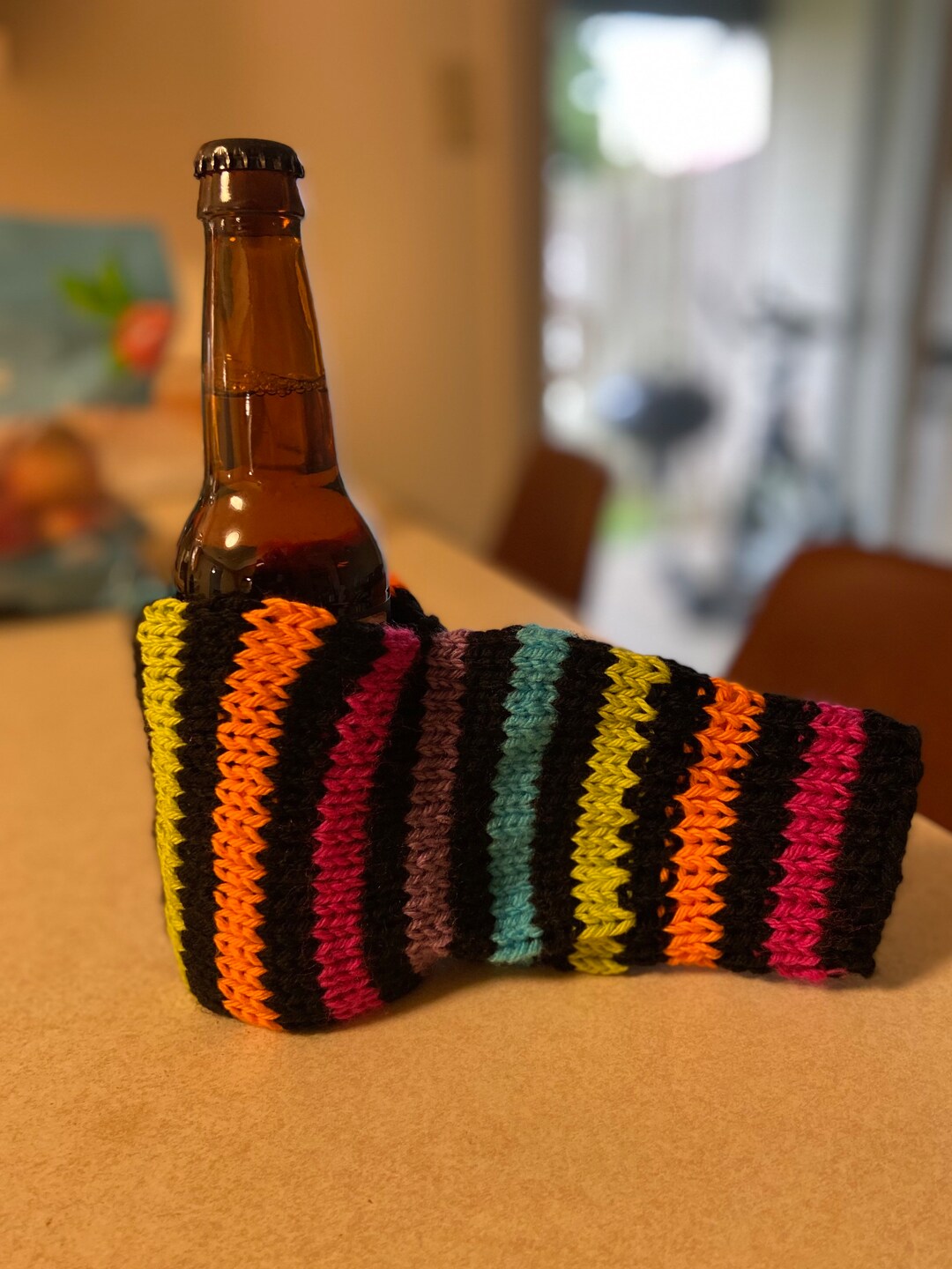 Beer Mitten- Rainbow Neon Stripe - Etsy