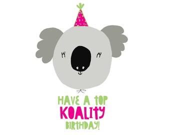 Koala Birthday Card | Etsy