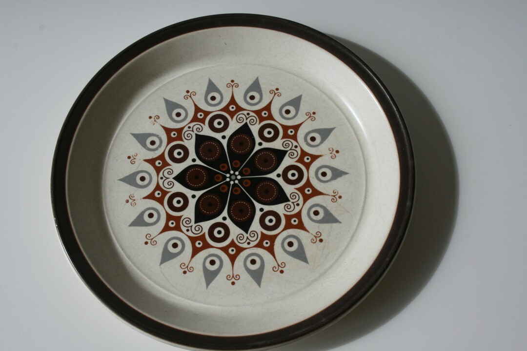 Vintage Doverstone Serving Plate Cream and Brown Staffordshire Pottery ...
