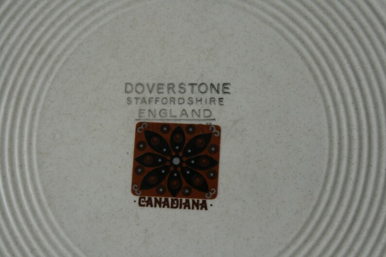 Vintage Doverstone Serving Plate Cream and Brown Staffordshire Pottery ...