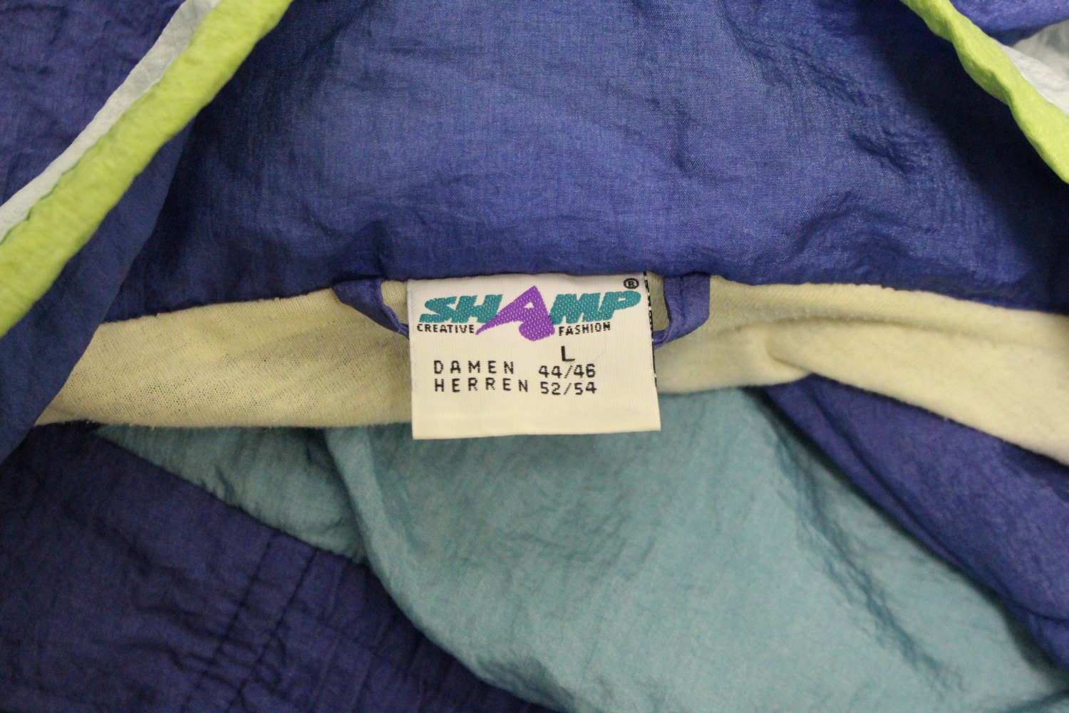 Colorful Windbreaker SHAMP Jacket Vintage 80s 90s Purple Green - Etsy