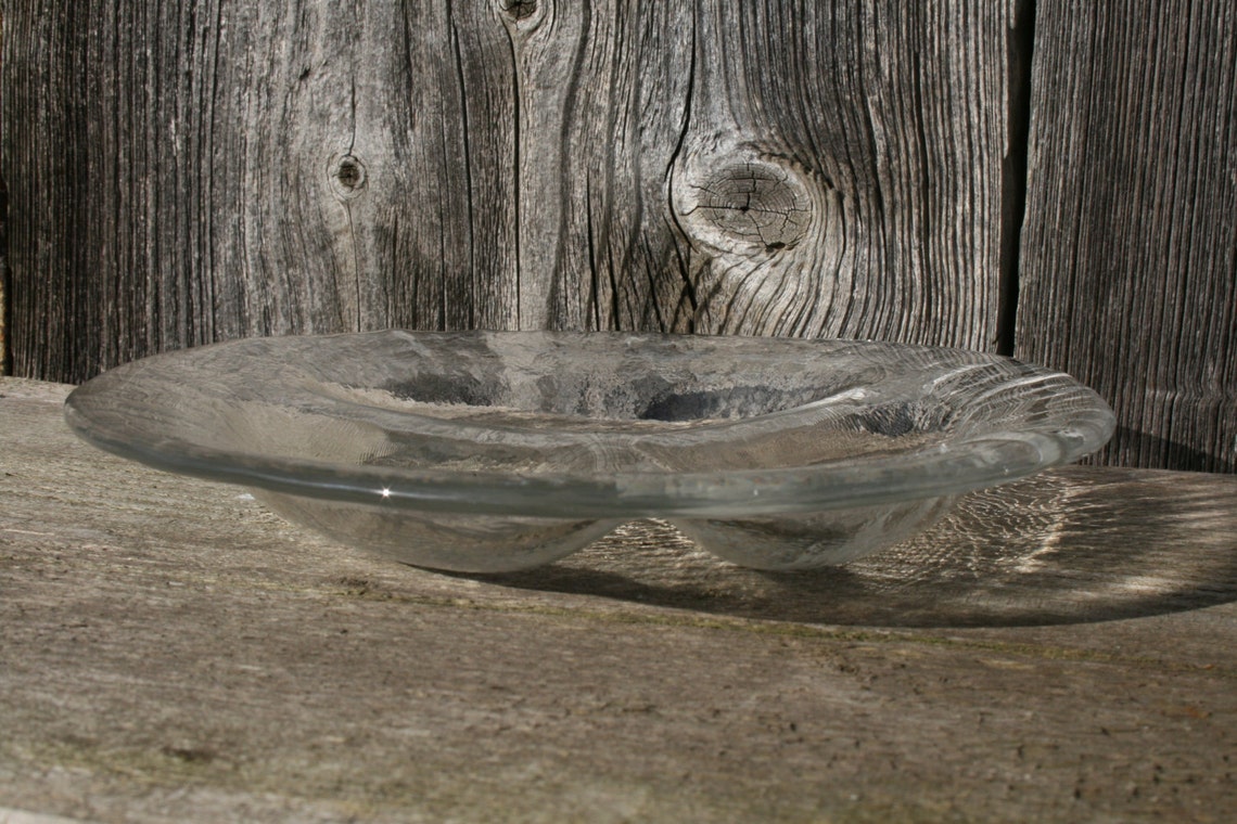 Pukeberg Glass Bowl Swedish Textured Glass Ice Snack Bowl Scandinavian ...