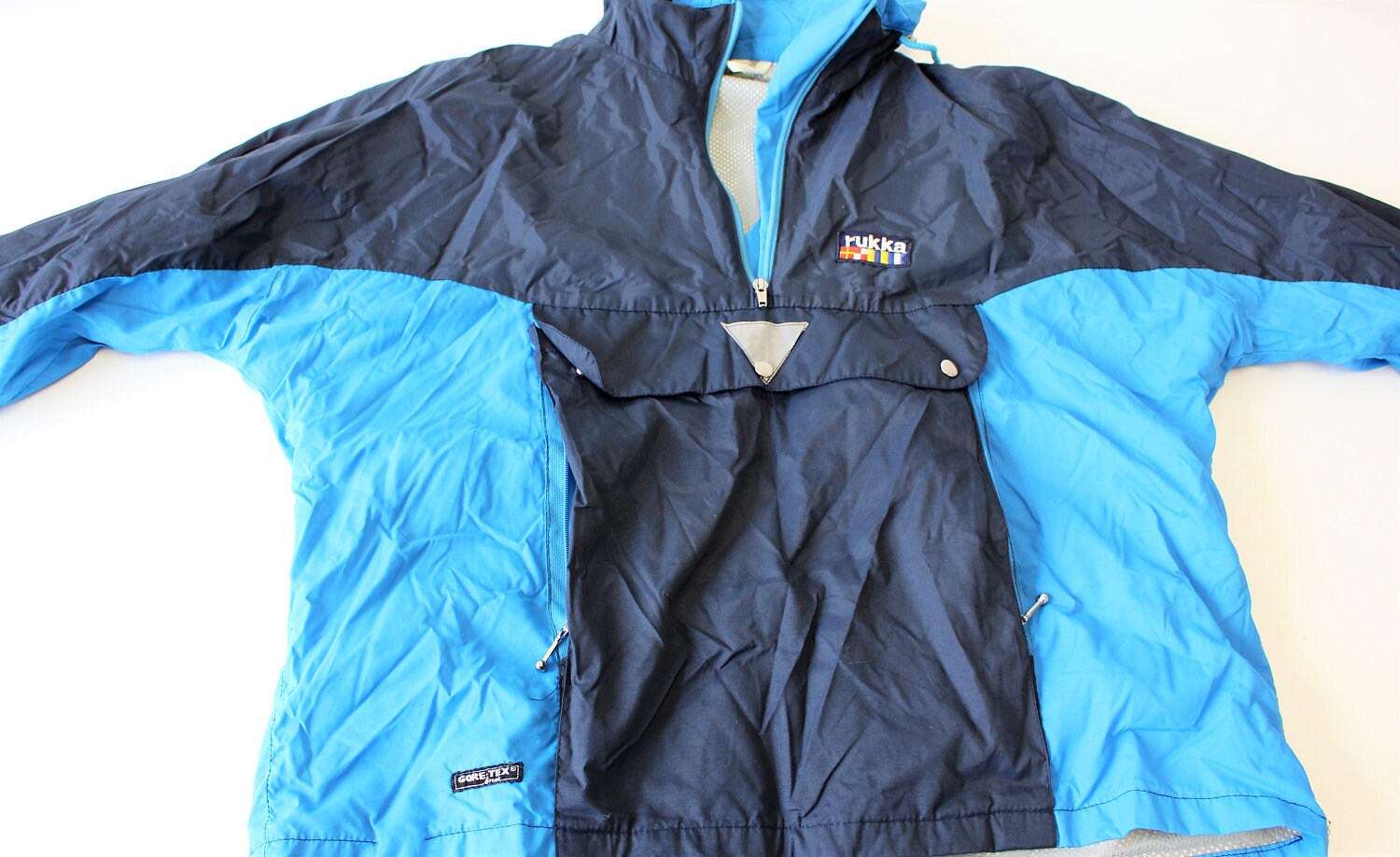 Blue Parka RUKKA Light Blue Pullover Hooded Ski Jacket Snowboard Smock ...