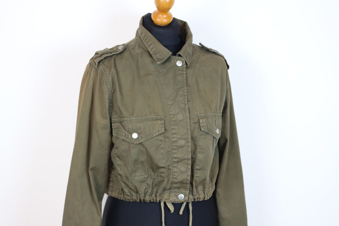 Gray Military Jacket Cropped Khaki Blazer Gray Military Blazer Gray ...