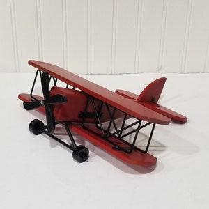 Wooden Model Biplane, Man Cave, Aviation Collector, Vintage Airplane ...