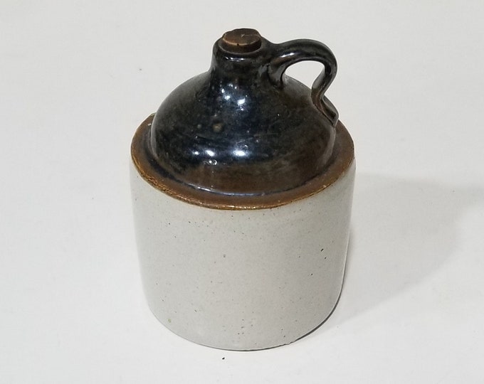 Clay Jug, Small Pottery Jug, Jug With Cork, Vintage Glazed Jug, Two ...