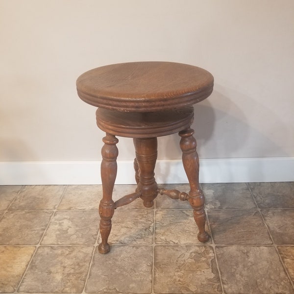 Antique Piano Stool - Etsy