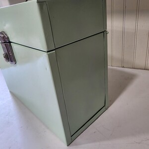 Mint Green Metal Vintage Storage Box , Important Documents, Mail ...