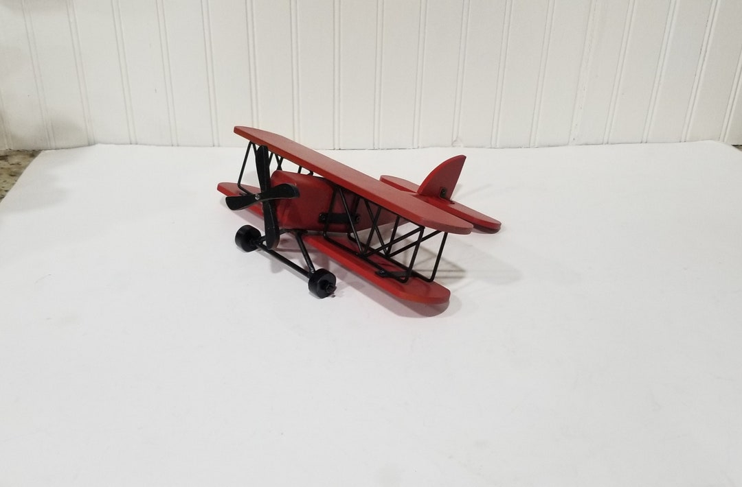 Wooden Model Biplane, Man Cave, Aviation Collector, Vintage Airplane ...