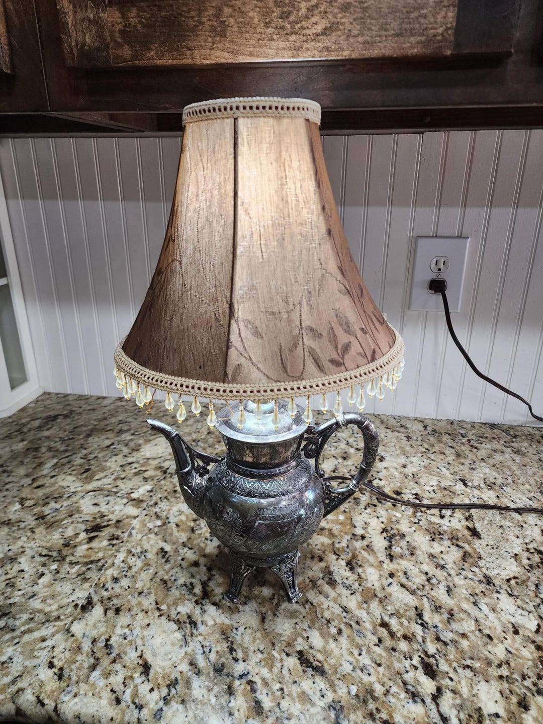 Re-purposed Ornate Silver Tea Kettle Coffee Pot Lamp #5, Table Lamp ... Re-purposed Ornate Silver Tea Kettle Coffee Pot Lamp #5, Table Lamp ...