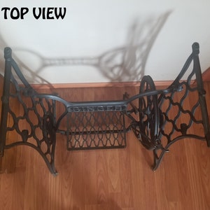 Vintage Singer Treadle Sewing Machine Base, Iron Sewing Machine Base ...