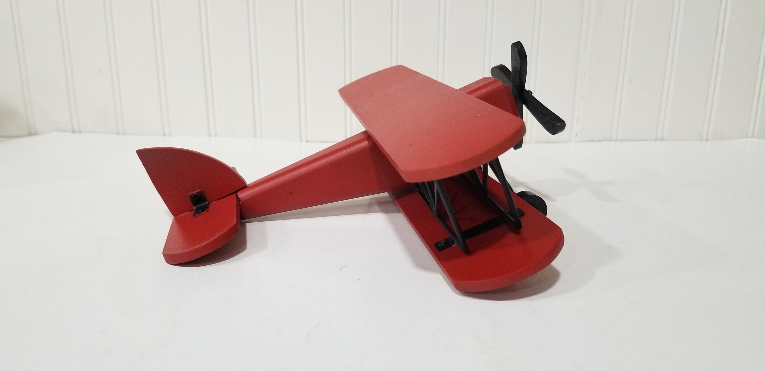 Wooden Model Biplane, Man Cave, Aviation Collector, Vintage Airplane ...