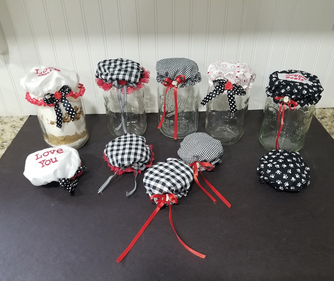 10 Jar Bonnets, Jar Gift Toppers, Mason Jar Bonnets, Mason Jar Gifts ...