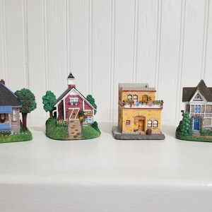 Eight Miniature Resin Victorian Houses, Liberty Falls Town Set, Resin ...