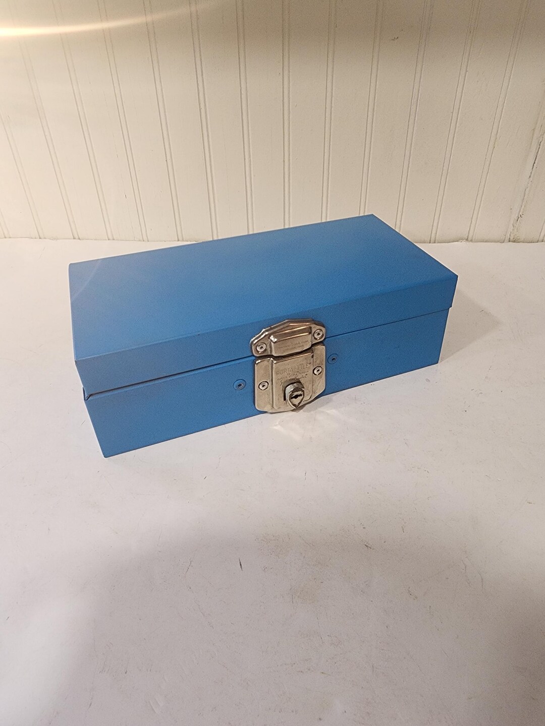 Oasis Blue Metal Vintage Storage Box , Important Documents, Mail ...