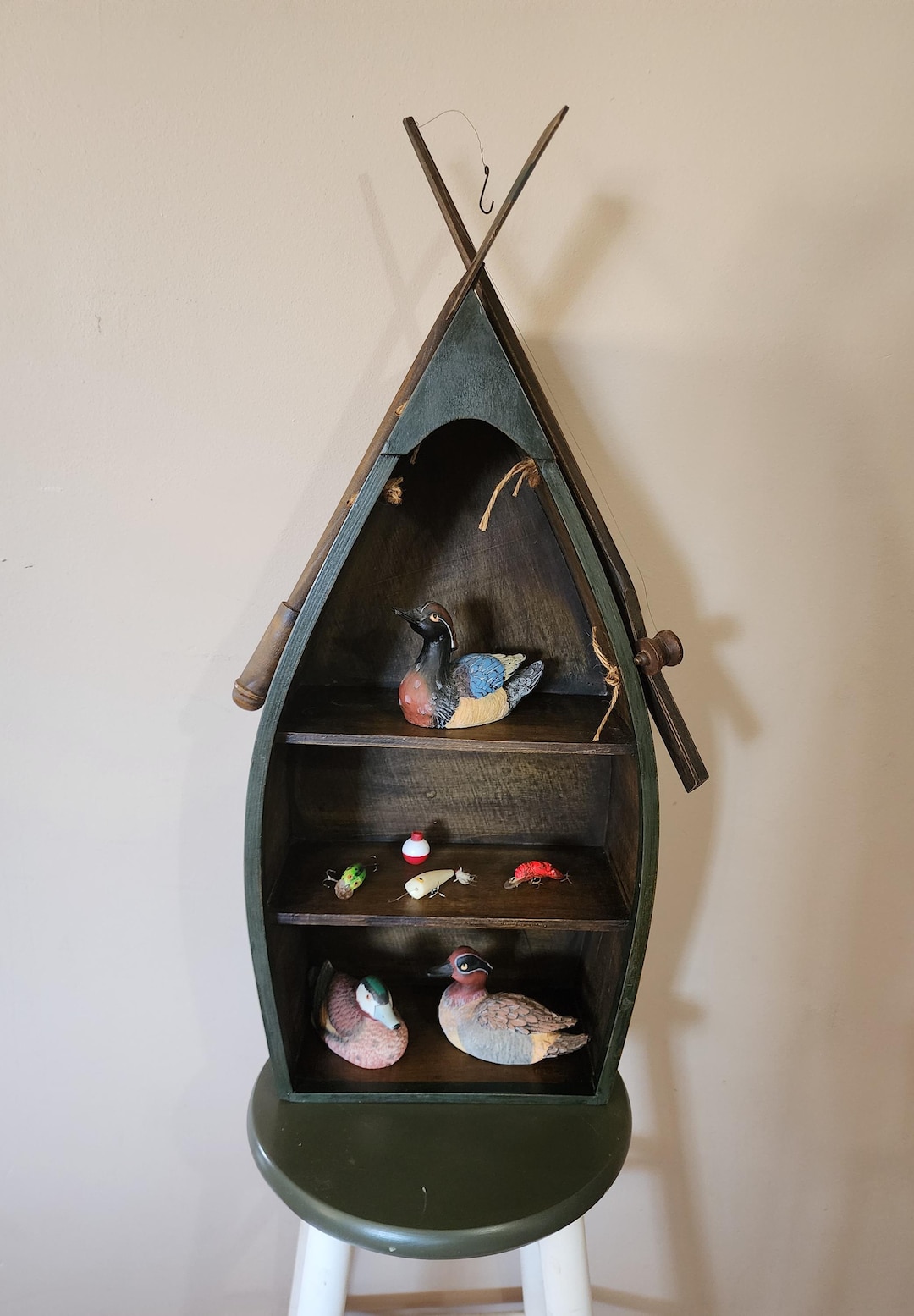 Mid Sized Boat Shelf, Fishing Decor, Fishing Boat Shelf, Man Cave Decor ...