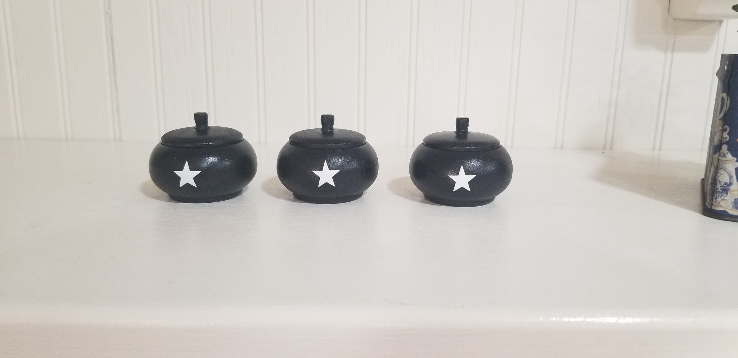 Miniature Wooden Pots With Lids Set of Tiny Wooden Pots - Etsy