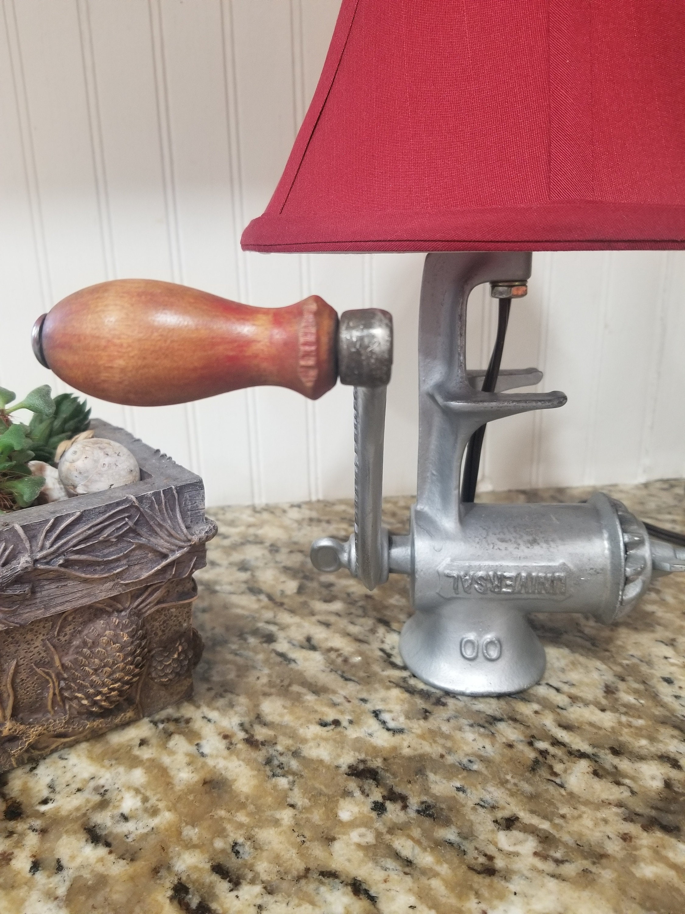 Re-purposed Food Grinder Desk Lamp, Table Lamp, Reading Lamp, Upcycled ...