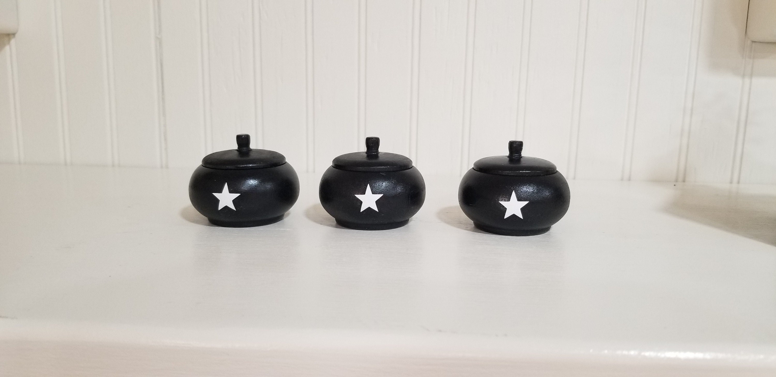 Miniature Wooden Pots With Lids Set of Tiny Wooden Pots - Etsy