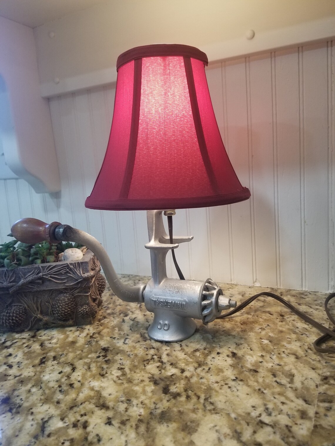 Re-purposed Food Grinder Desk Lamp, Table Lamp, Reading Lamp, Upcycled ...