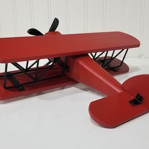 Wooden Model Biplane, Man Cave, Aviation Collector, Vintage Airplane ...