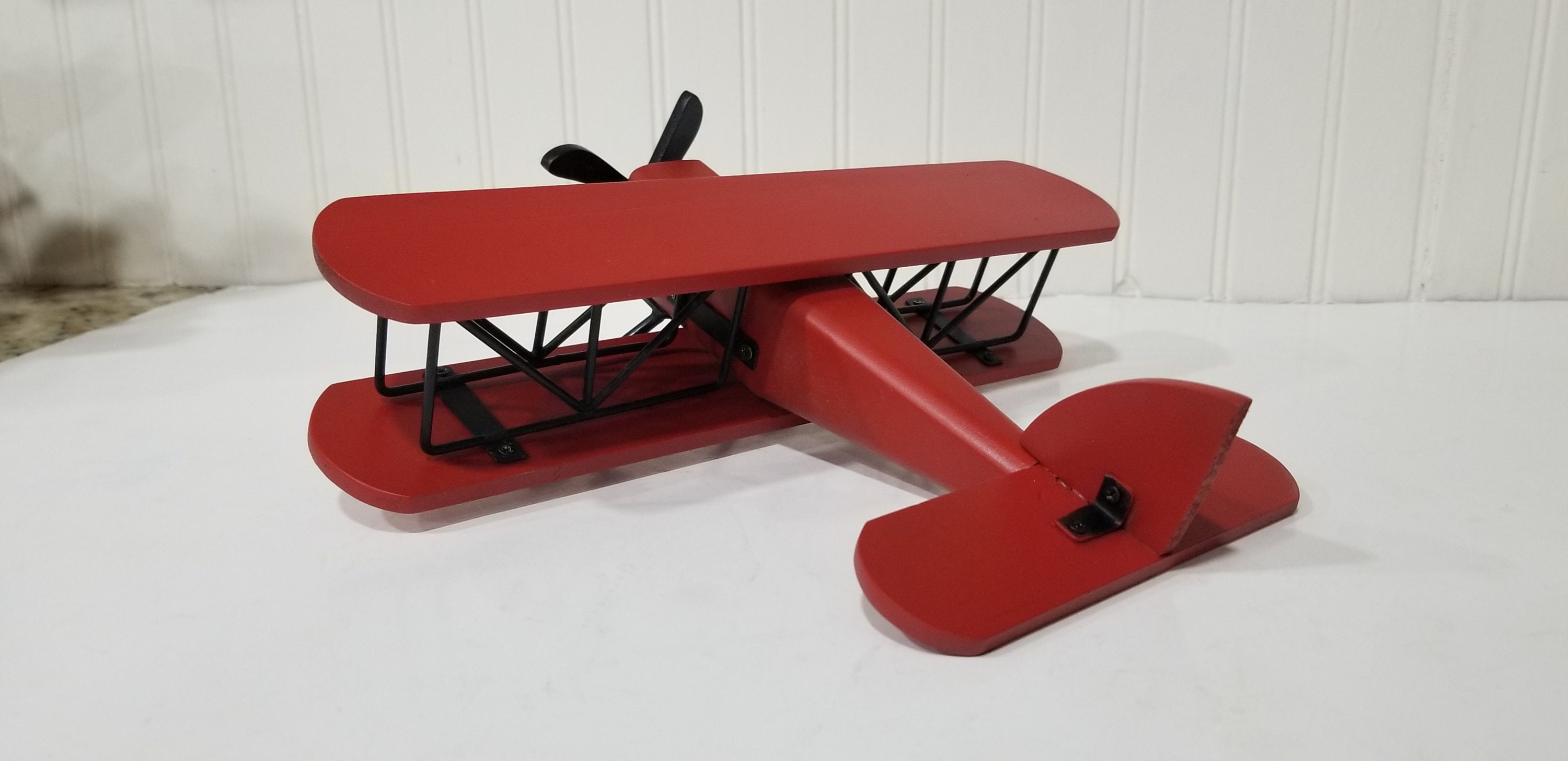 Wooden Model Biplane, Man Cave, Aviation Collector, Vintage Airplane ...