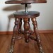 Vintage Piano Stool, Solid Wood Stool, Antique Round Piano Stool, Ball ...