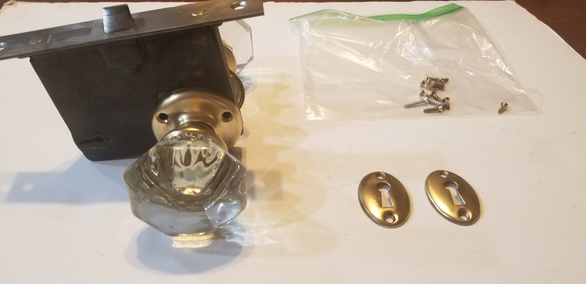 Right Swing Fancy Vintage Lock Set Mortise Lock With Glass - Etsy