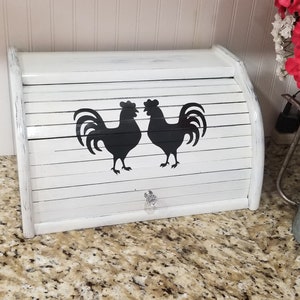 White Wooden Bread Box Farmhouse Charm. Country Cabinet - Etsy