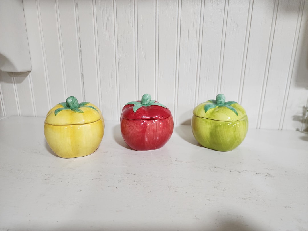 Three Small Pepper Canisters. Ceramic Canister, Farmhouse Kitchen ...